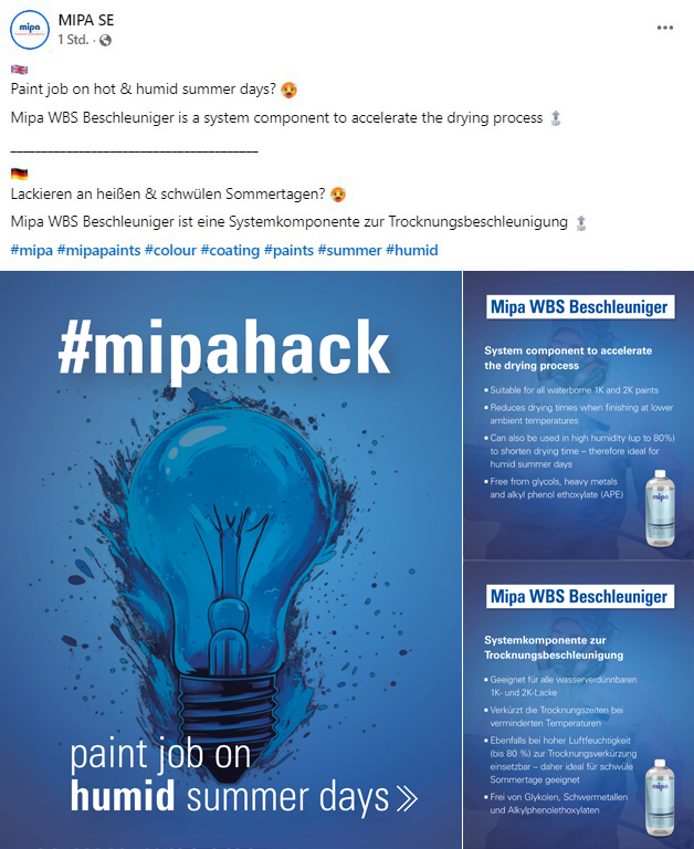News | Zürich, Thurgau, Schaffhausen | Mipa Coatings Schweiz AG